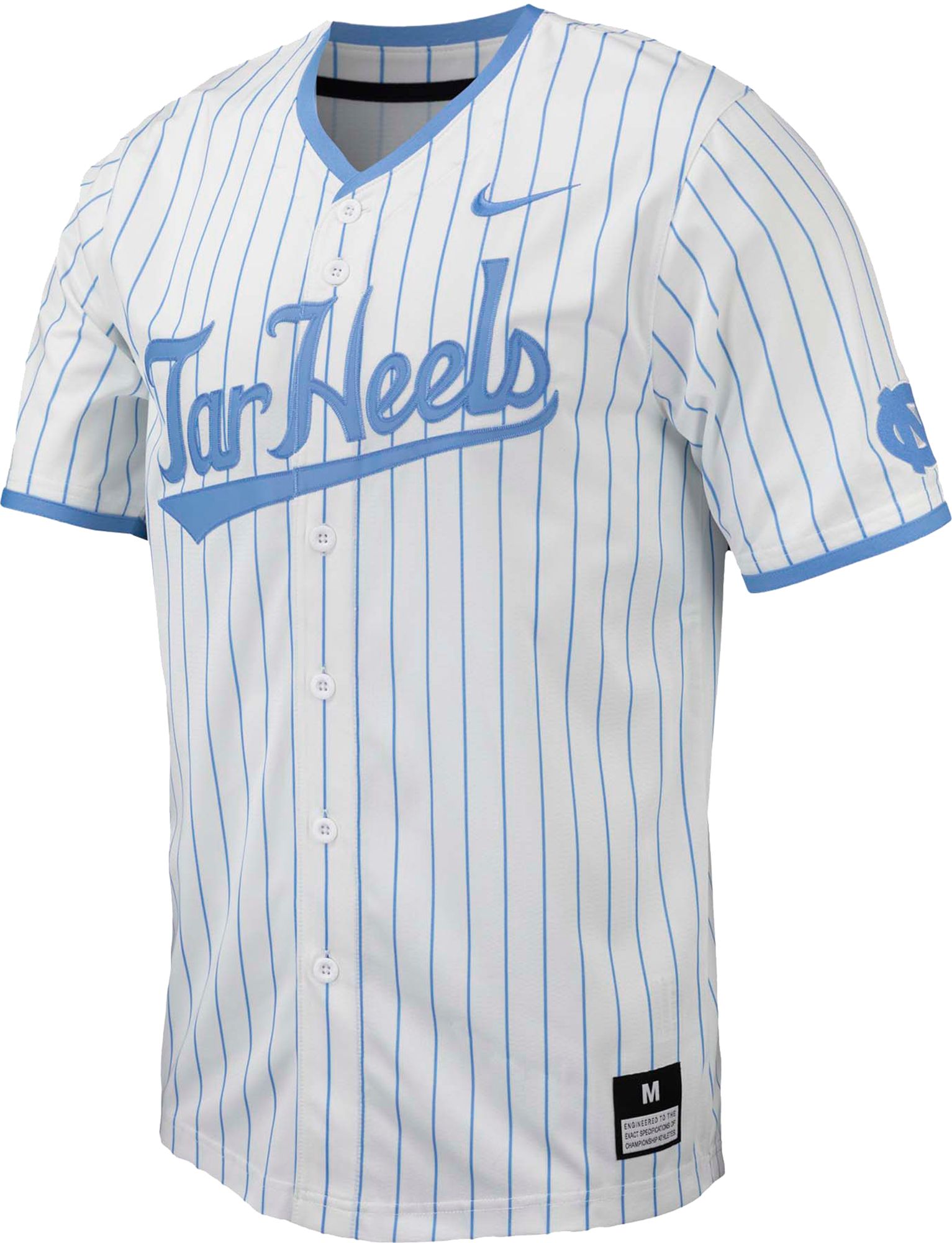 Nike Men's North Carolina Tar Heels White Pinstripe Full Button Replica ...