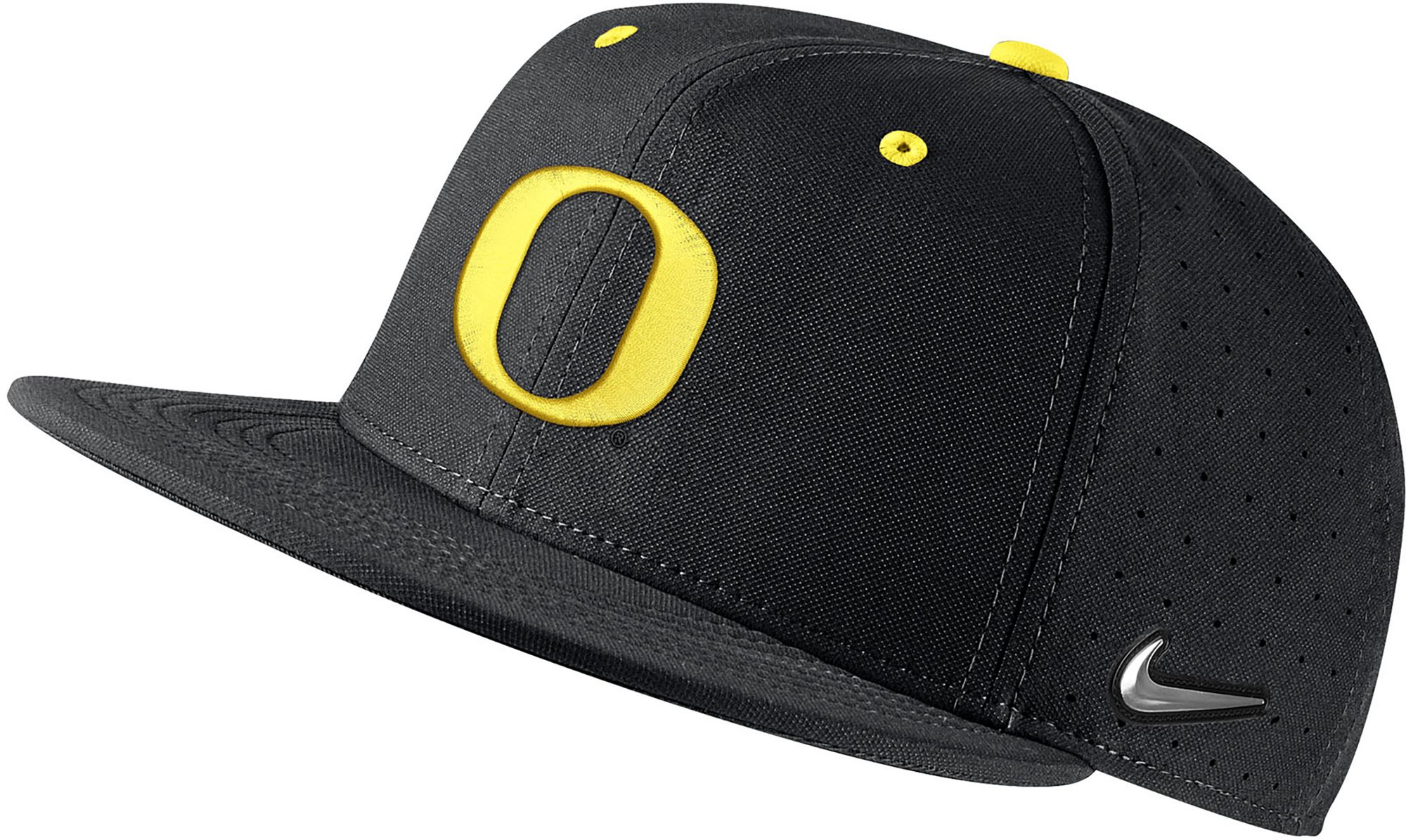 Nike Men's Oregon Ducks Black Dri-Fit Aero True Baseball Fitted Hat ...
