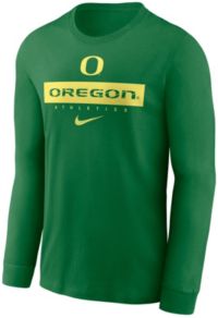 Nike Men's Oregon Ducks Green Dri-FIT Athletic Logo Long Sleeve T-Shirt ...
