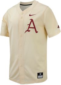 Nike Men's Arkansas Razorbacks Natural Full Button Replica Baseball ...