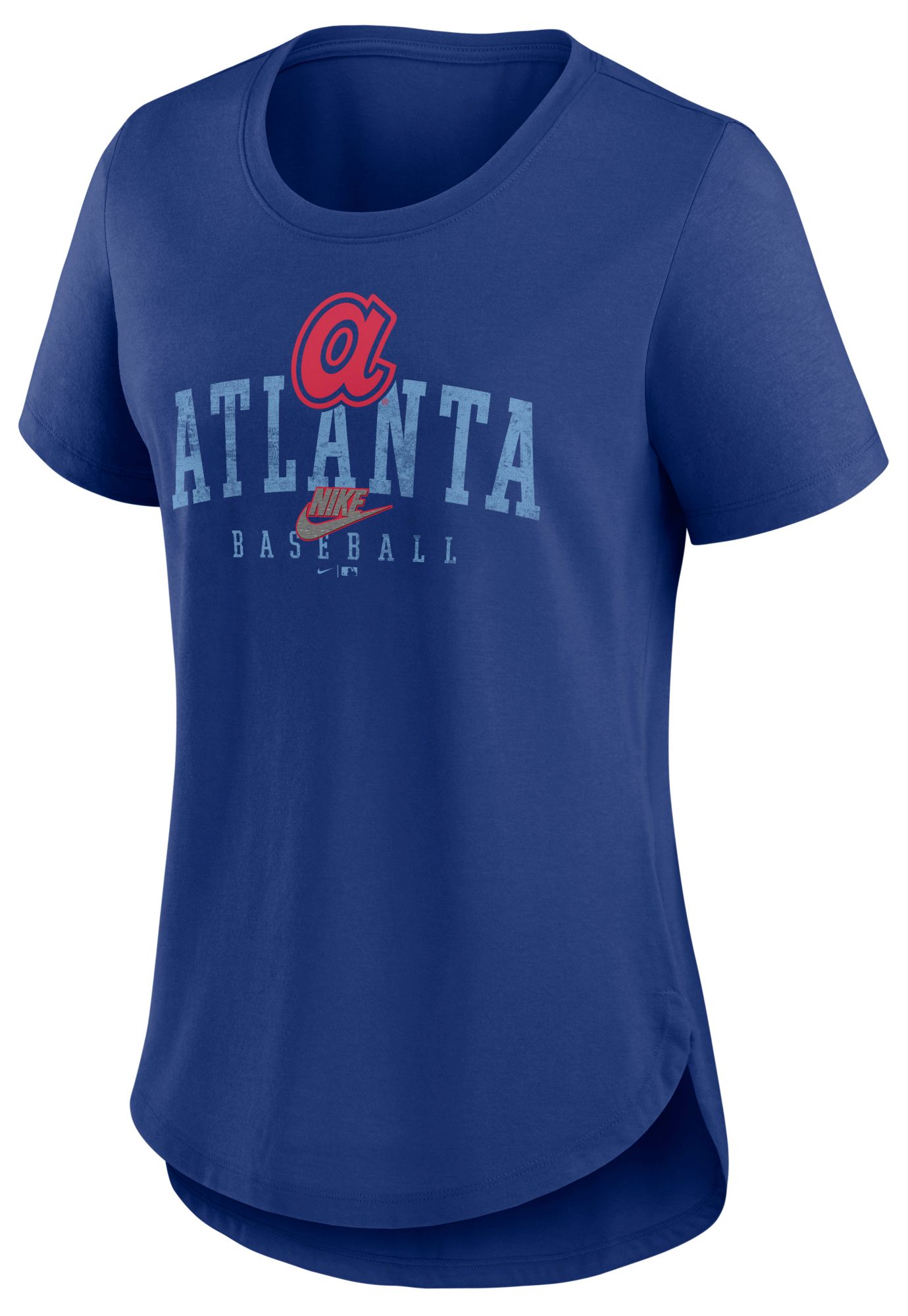 Nike Women's Atlanta Braves Blue Cooperstown Arch T-Shirt | Dick's ...
