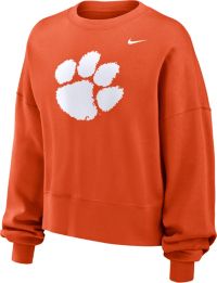 Nike Women's Clemson Tigers Orange Crew Neck Logo Sweatshirt | Dick's ...