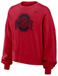 Nike Women's Ohio State Buckeyes Scarlet Logo Oversized Crew Neck ...