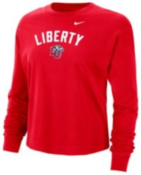 Nike Women's Liberty Flames Red Boxy Long Sleeve Shirt | Dick's ...