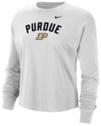 Nike Women's Purdue Boilermakers White Boxy Long Sleeve Shirt | Dick's ...