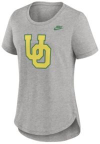 Nike Women's Oregon Ducks Grey Heather Throwback Logo T-Shirt | Dick's ...