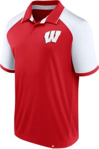 NCAA Men's Wisconsin Badgers Red/White Agility Logo Polo | Dick's ...