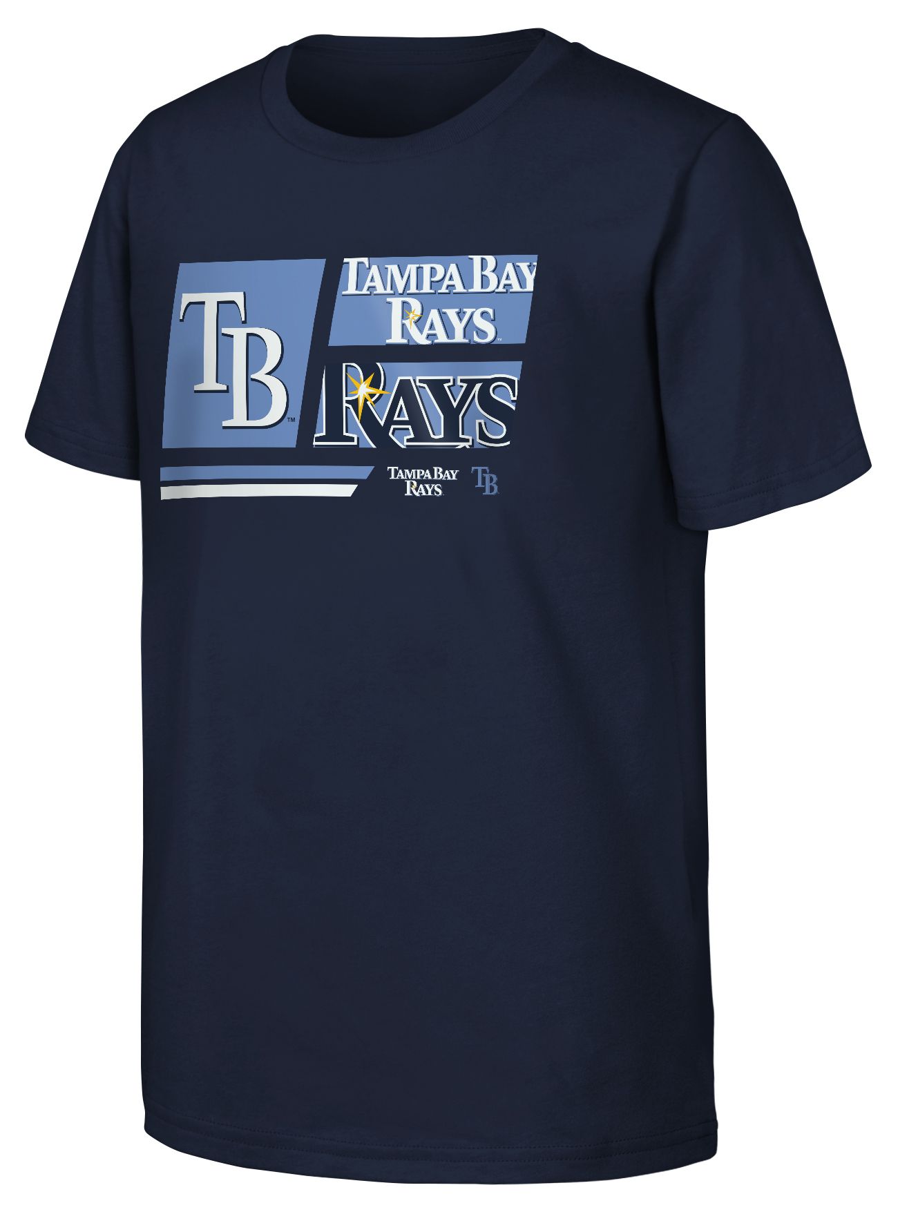 Mlb Team Apparel Youth Tampa Bay Rays Navy Multi Hit T-Shirt ...