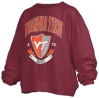 Pressbox Women's Virginia Tech Hokies Maroon Buckler Crew Pullover ...