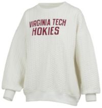 Pressbox Women's Virginia Tech Hokies Ivory Roxy Crew Pullover ...