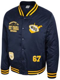 Colosseum Men's West Virginia Mountaineers Navy Full-Zip Bomber Jacket ...