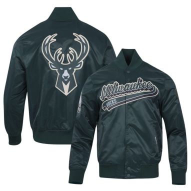 Pro Standard Men's Milwaukee Bucks Green Script Tail Satin Jacket ...