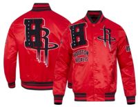 Pro Standard Men's Houston Rockets Red Mash Up Rib Satin Jacket | Dick ...