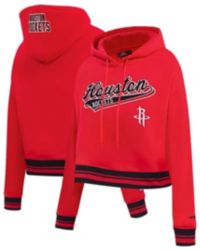 Pro Standard Women's Houston Rockets Red Script Tail Rib Cropped Fleece ...