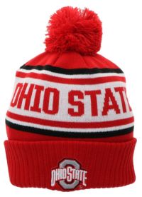 League-Legacy Adult Ohio State Buckeyes Red Pom Knit Beanie | Dick's ...