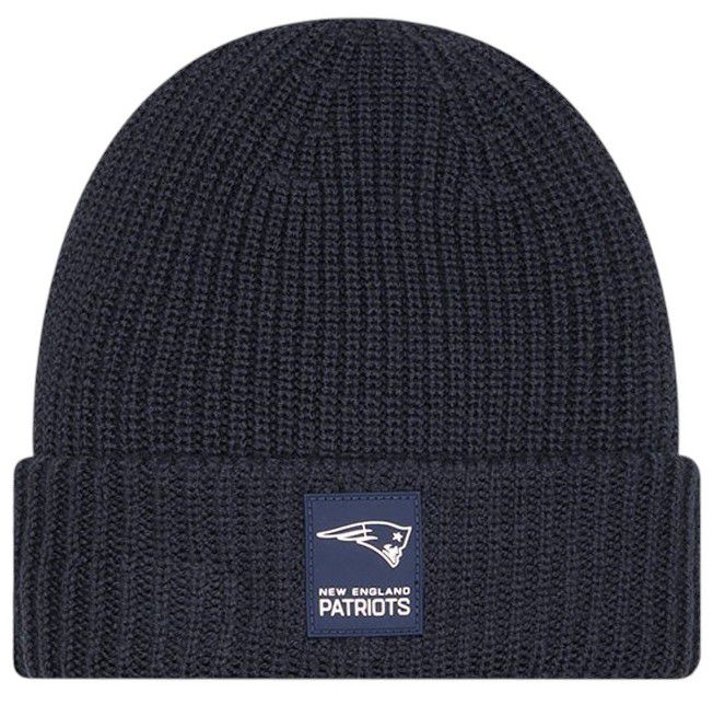 New Era Adult New England Patriots Charcoal Sideline Cuffed Knit Beanie ...