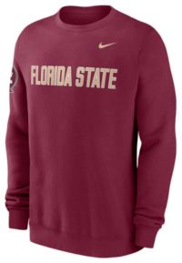 Nike Men's Florida State Seminoles Team Maroon Fleece Club Crewneck ...