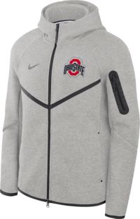 Nike Men's Ohio State Buckeyes Dark Grey Heather Tech Fleece Full-Zip ...