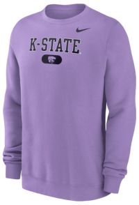 Nike Men's Kansas State Wildcats Lavender Club Fleece Crew Neck ...