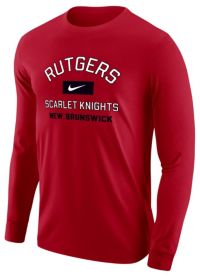 Nike Men's Rutgers Scarlet Knights University Red Core Long Sleeve T ...