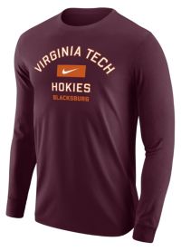Nike Men's Virginia Tech Hokies Maroon Core Cotton Arch Location Long ...
