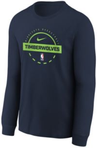Nike Youth Minnesota Timberwolves Navy On Court Practice Long Sleeve T ...