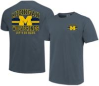 Image One Men's Michigan Wolverines Denim Mascot Arched Short Sleeve T ...