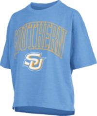 Pressbox Women's Southern University Jaguars Slub Light Blue T-Shirt ...