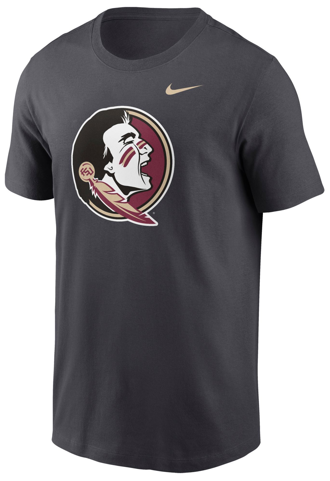 Nike Men's Florida State Seminoles Anthracite Primary Logo T-Shirt ...