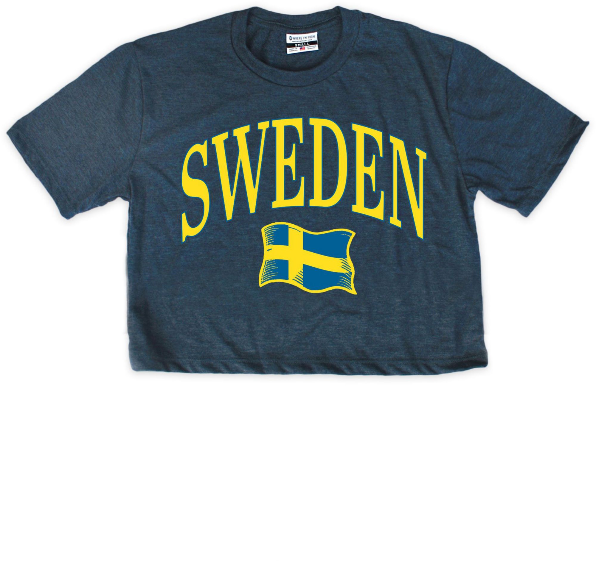 Where I'm From Women's Sweden Navy Flag Cropped T-Shirt | Dick's ...