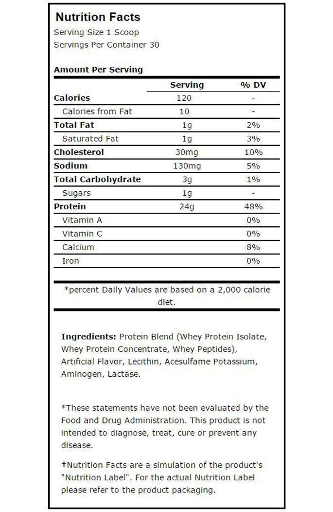 Optimum Nutrition Whey Nutrition Label | Besto Blog
