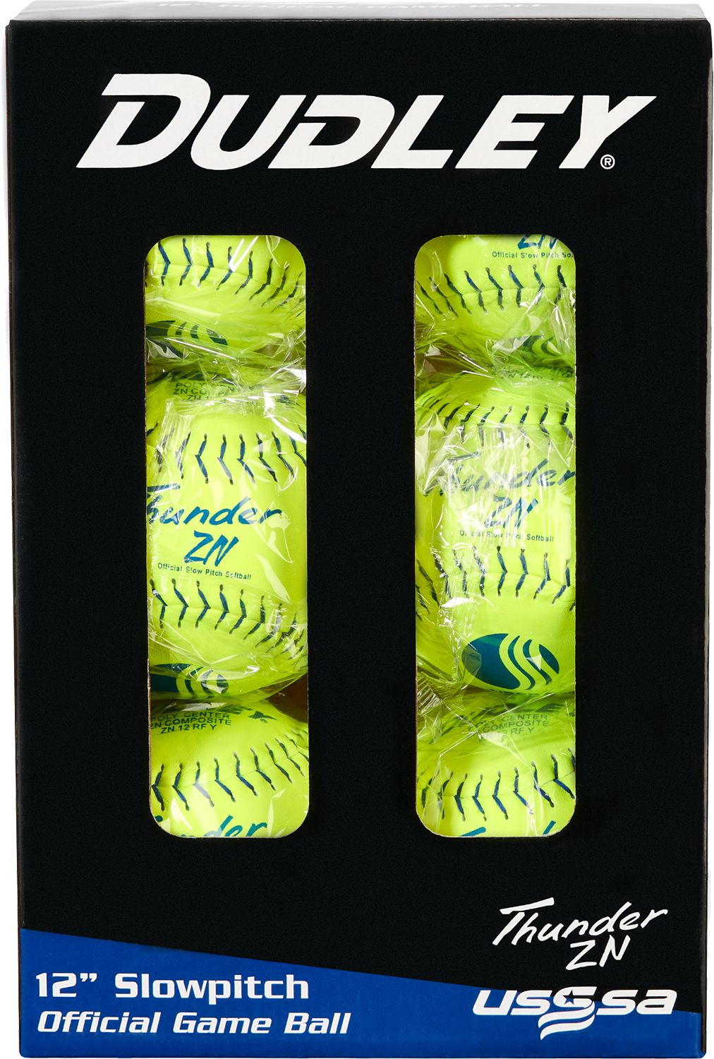 Dudley 12'' USSSA Thunder ZN Pro-M Stamp Slow Pitch Softballs - 6 Pack ...