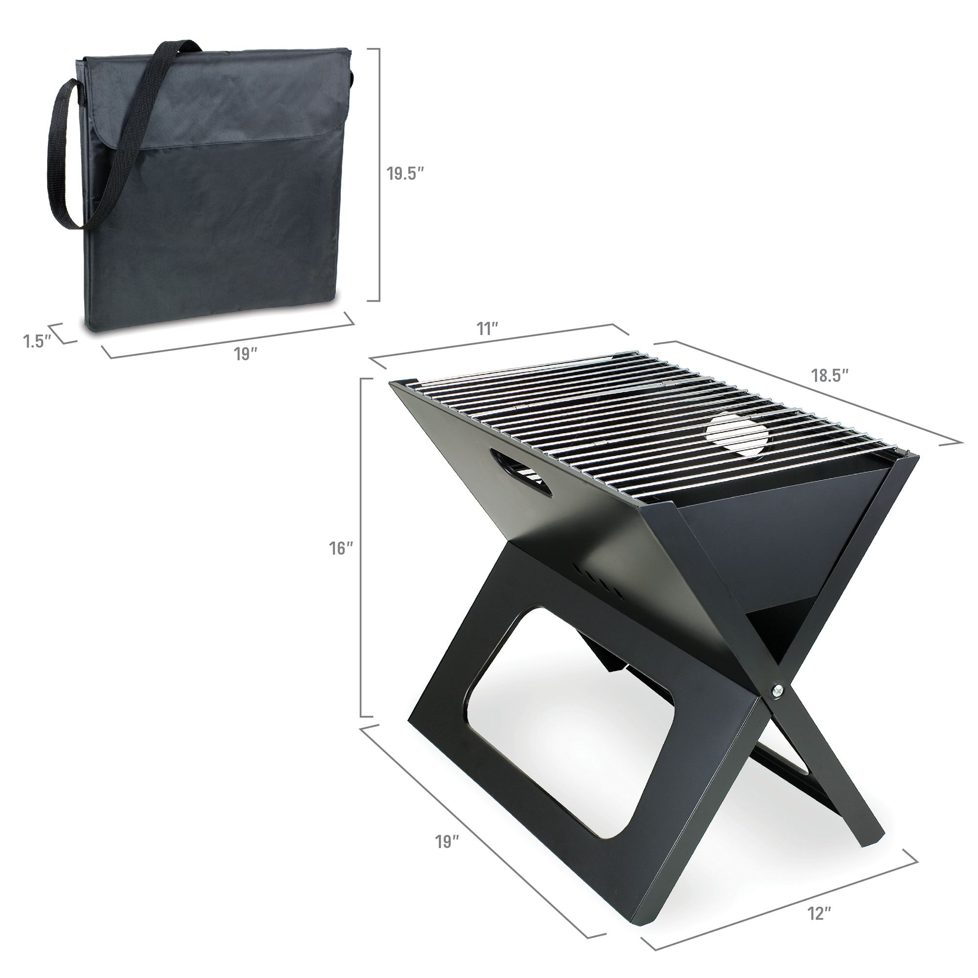 Picnic Time Las Vegas Raiders Portable Charcoal BBQ X-Grill – Sansujyuku