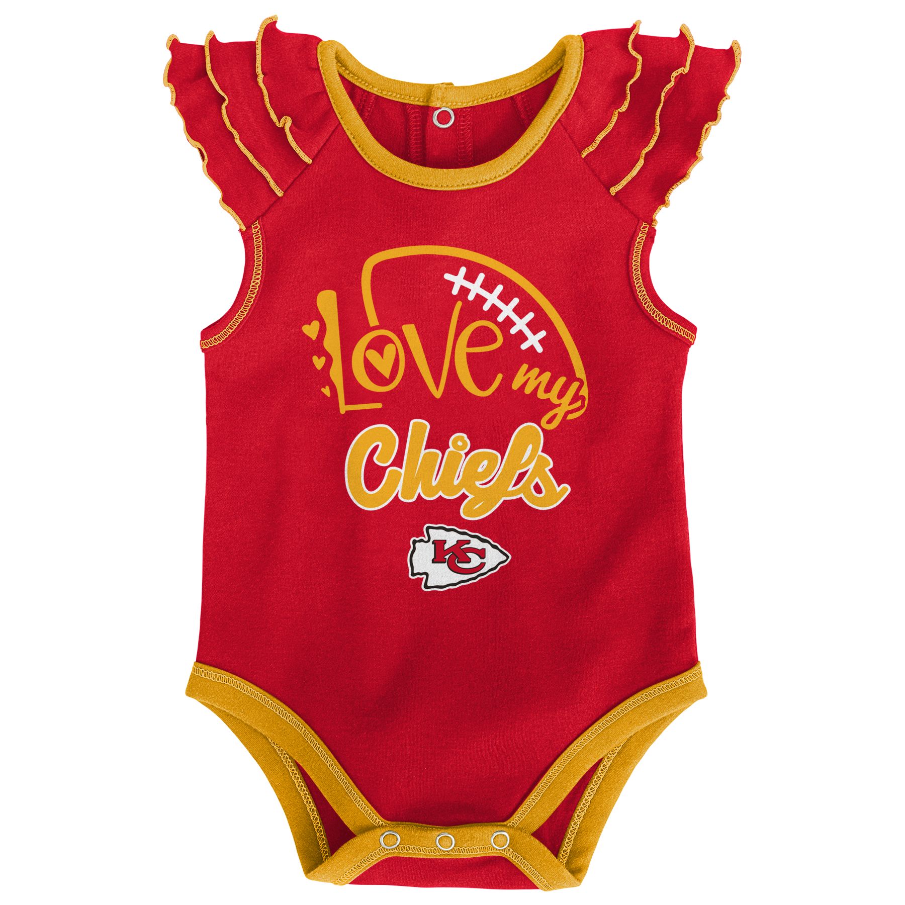 Nfl Team Apparel Gen2 Infant Girl Kansas City Chiefs 2-Piece Onesie Set ...