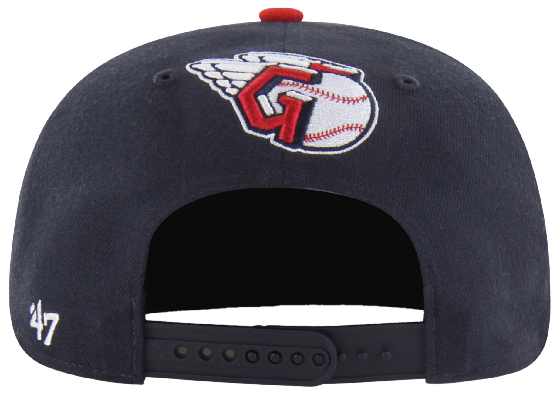 '47 Adult Cleveland Guardians Navy Mister Cartoon Script Captain Hat ...