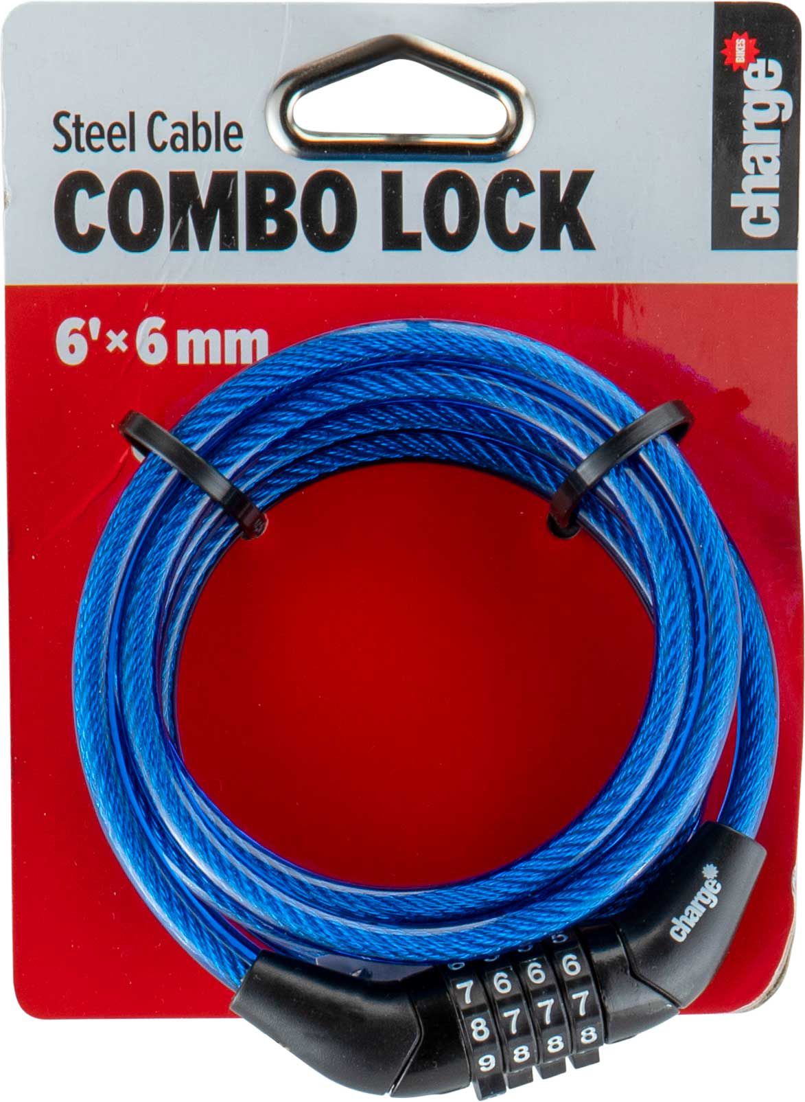 Charge 6' x 6mm Number Combination Cable Lock | Dick's Sporting Goods