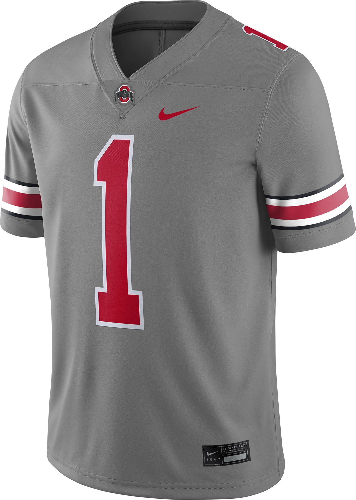 Nike Men's Ohio State Buckeyes Grey Dri-FIT Alternate Game Football ...