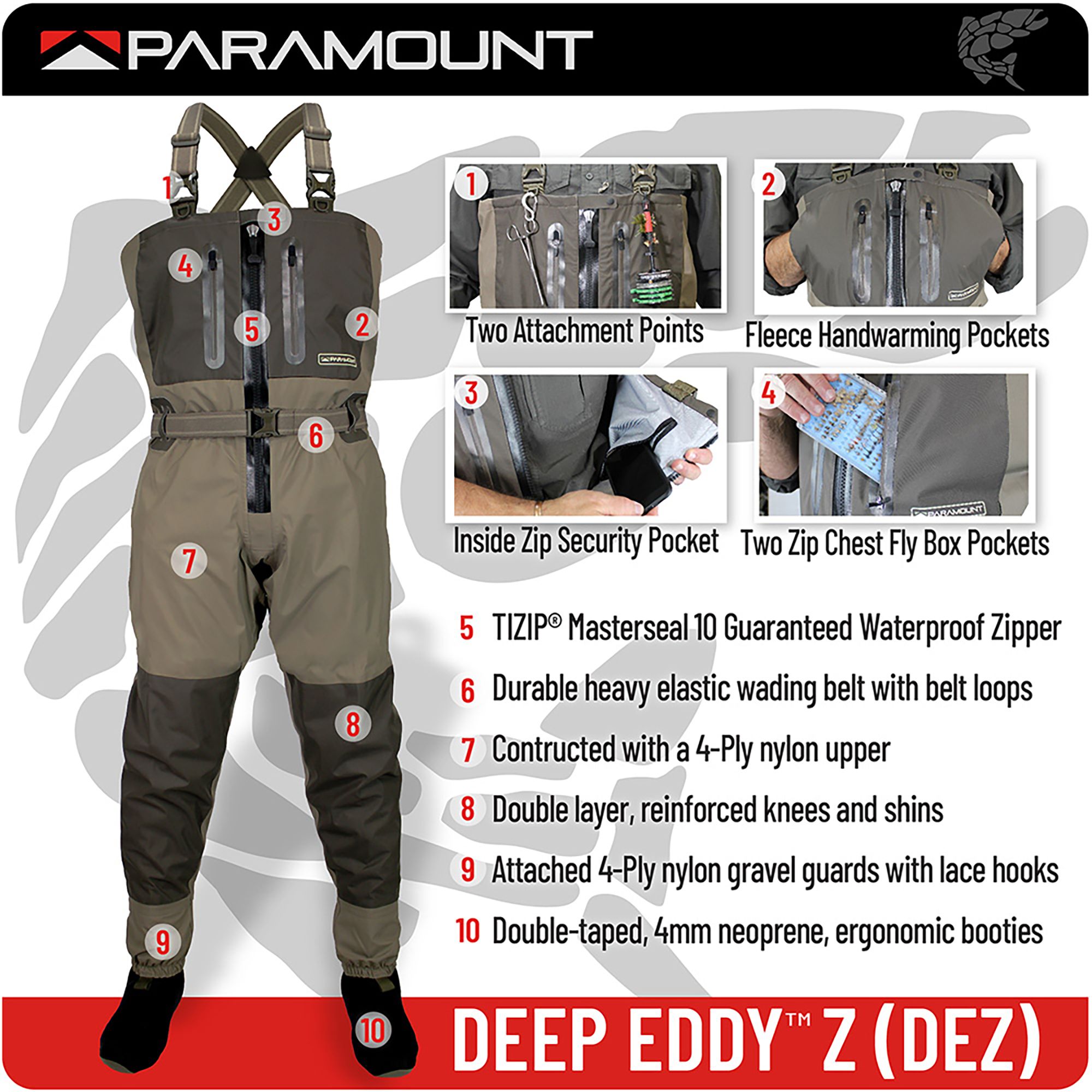 Paramount Deep Eddy Zippered Chest Waders | Dick's Sporting Goods