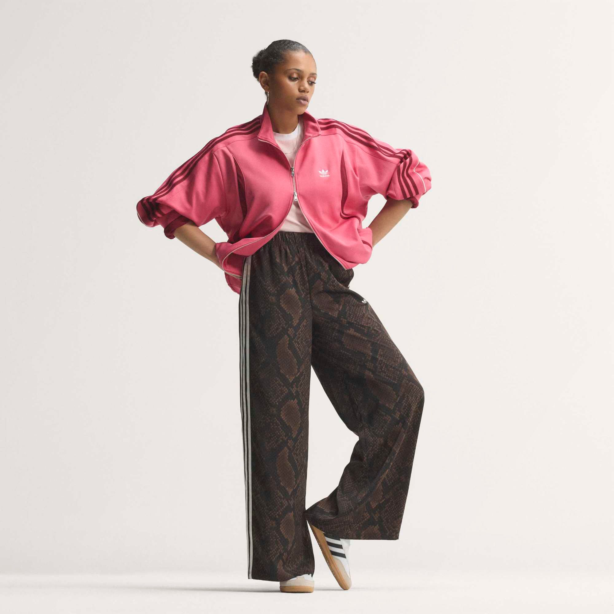adidas Originals Women's Satin Snake Print Wide Leg Track Pants | Dick ...