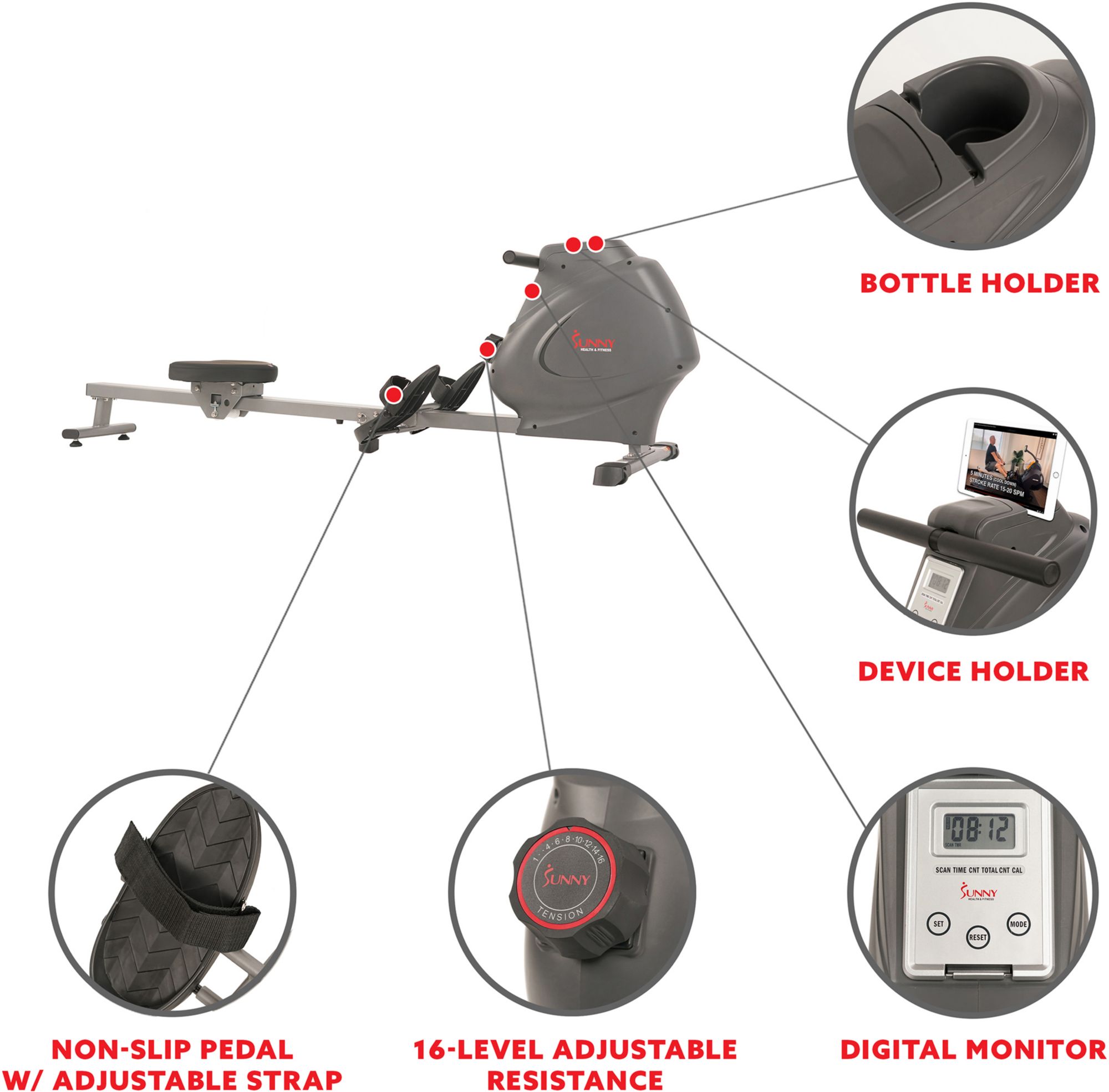 Sunny Health & Fitness SPM Magnetic Rowing Machine | Dick's Sporting Goods