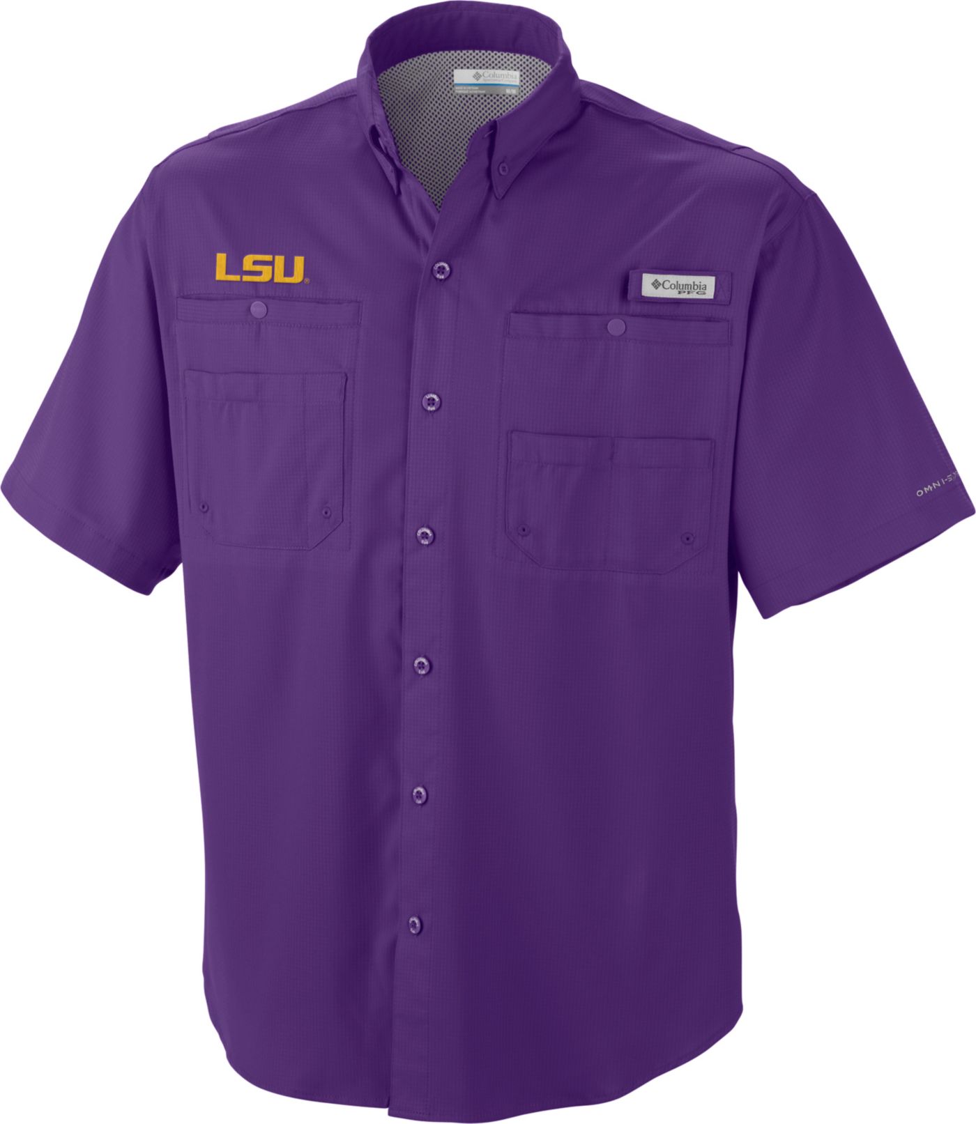 Columbia Men's LSU Tigers Purple Tamiami Performance Shirt | DICK'S ...