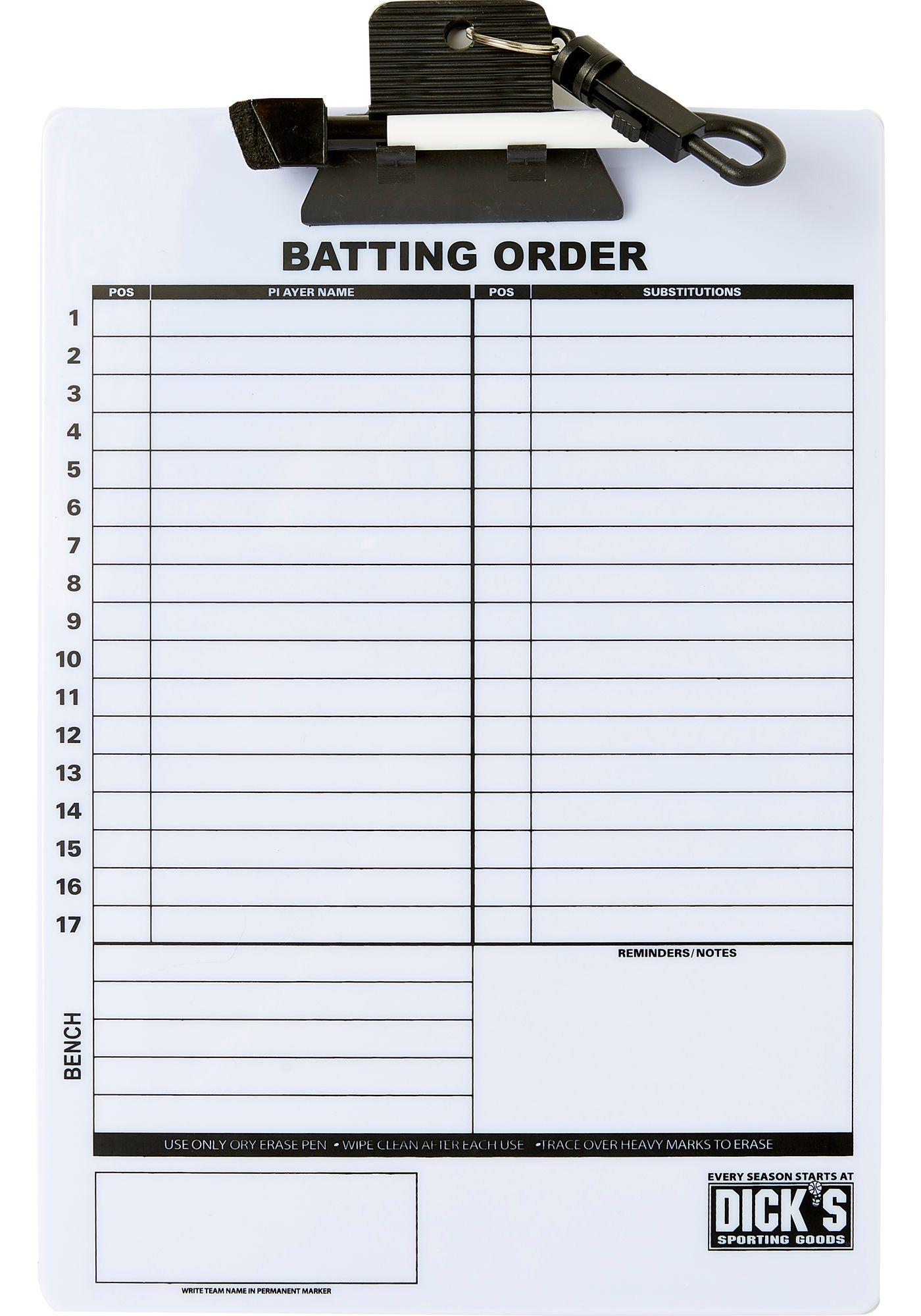 DICK'S Sporting Goods Baseball/Softball Coach's Clipboard | DICK'S ...