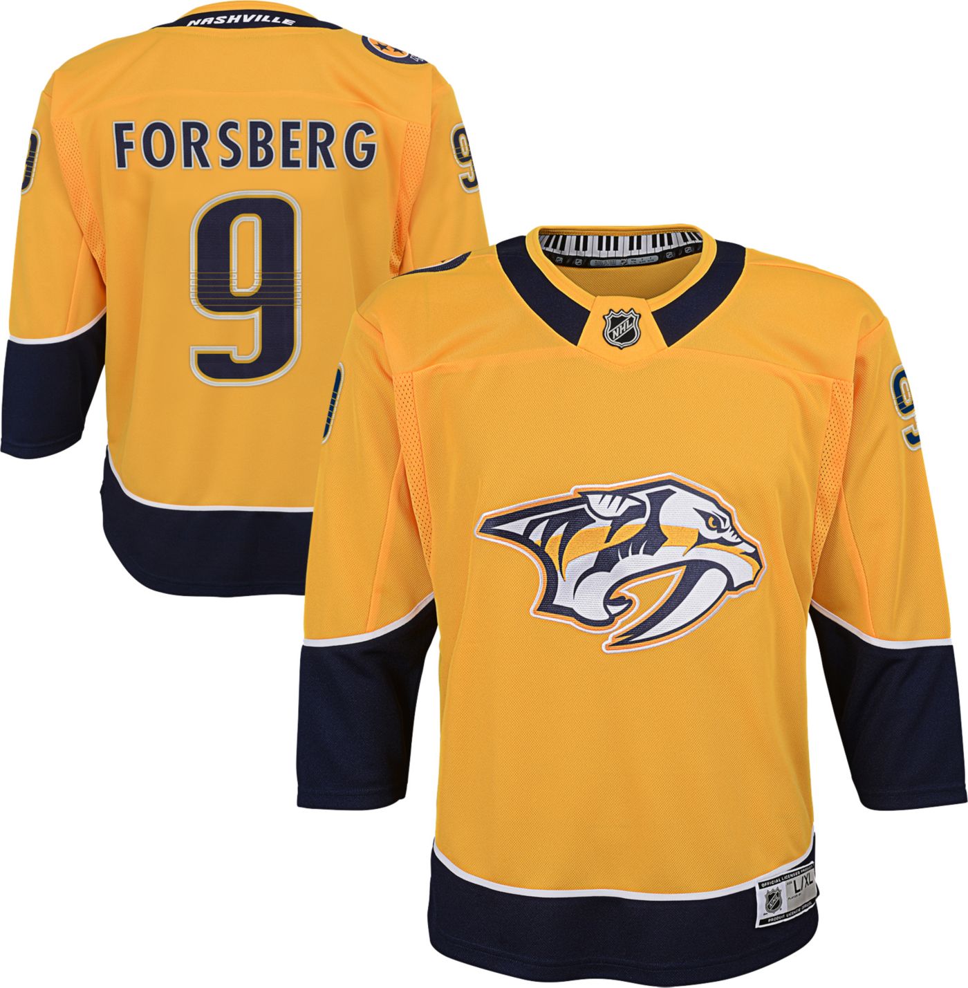 NHL Youth Nashville Predators Filip Forsberg #9 Premier Home Jersey ...